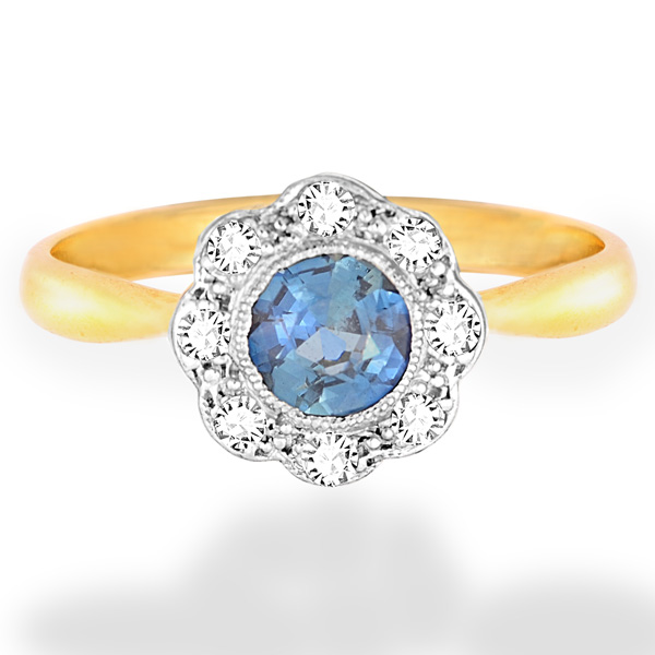 Carved Antique Diamond Trilogy ring - Helen Badge Jewellery