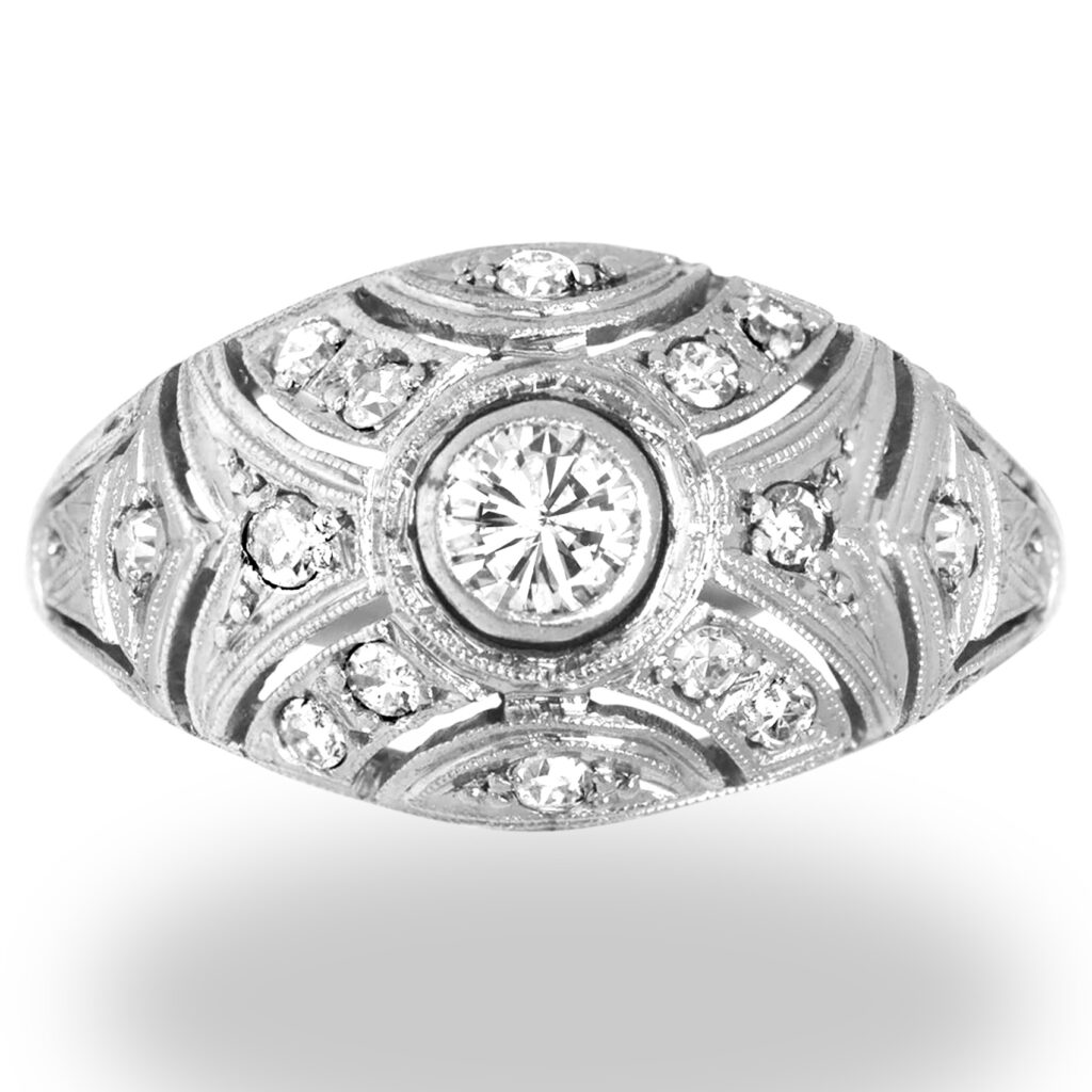 Perfect Platinum... Original Art Deco Diamond Dome ring - Helen Badge ...
