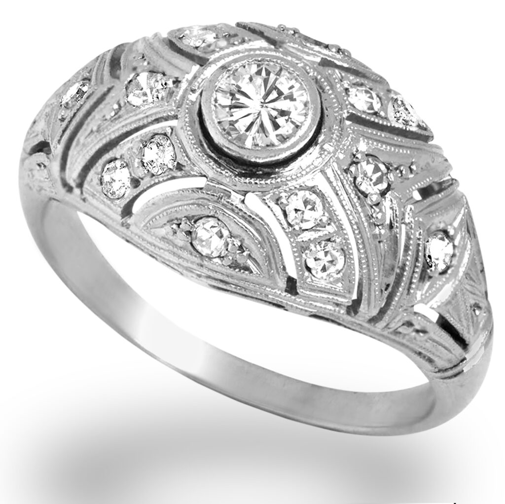 Perfect Platinum... Original Art Deco Diamond Dome ring - Helen Badge ...