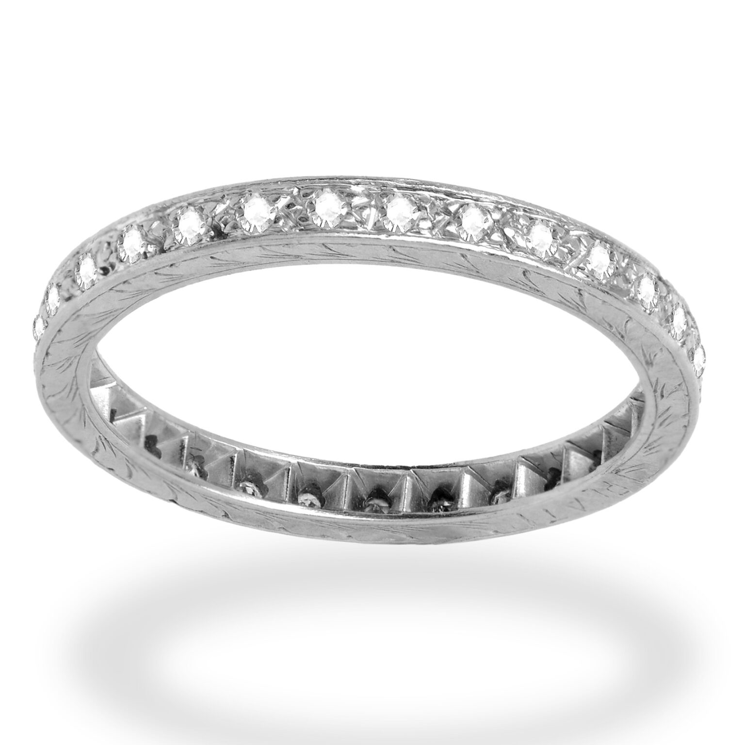 Art Deco Platinum Diamond band - Helen Badge Jewellery