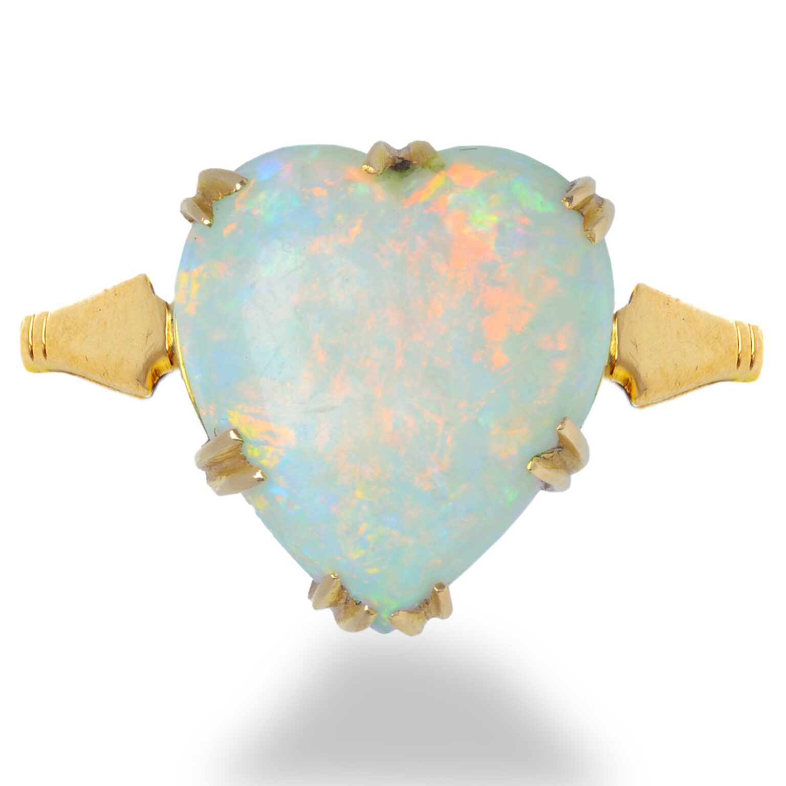 Hearts on Fire - Australian Vintage Opal Heart ring - Helen Badge Jewellery