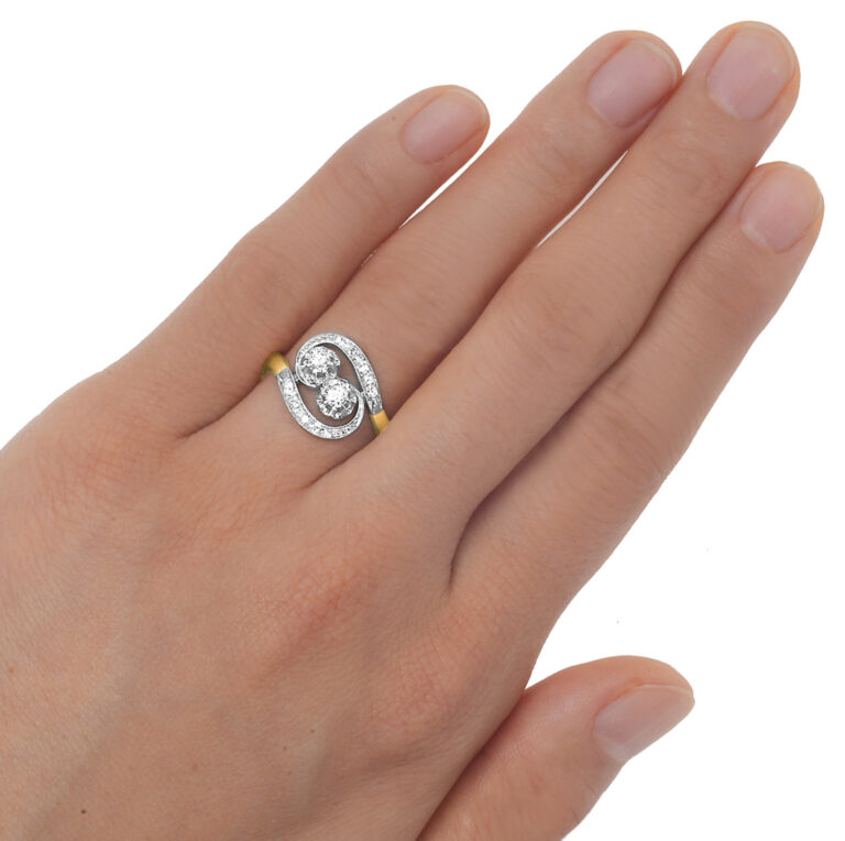 Swirl... Original 1920s Diamond ring - Helen Badge Jewellery